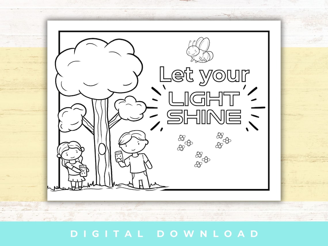 Let Your Light Shine Coloring Page | Matthew 5:16 | Sunday School ...
