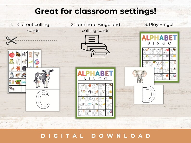 Alphabet Bingo | Picture Alphabet Bingo | Preschool Game | ABC Printable | Classroom Games ...