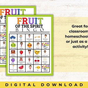 Fruit of the Spirit Bingo: Sunday School Printable (instant Download ...