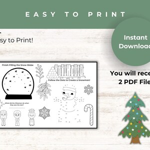 Kids Christmas Activity Printable Placemat Christmas Coloring Placemat ...