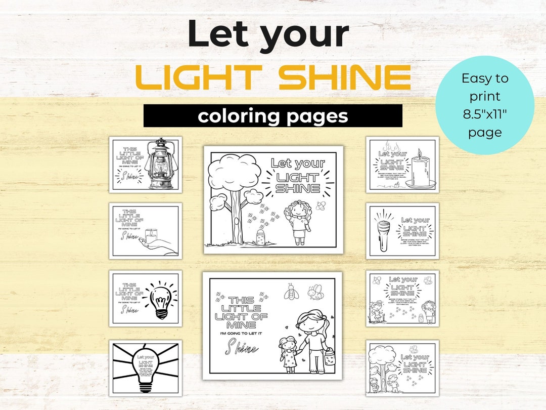 Let Your Light Shine Coloring Page | Matthew 5:16 | Sunday School ...