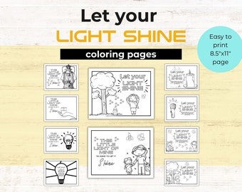 Let Your Light Shine Coloring Page Bible Verse Coloring Page - Etsy