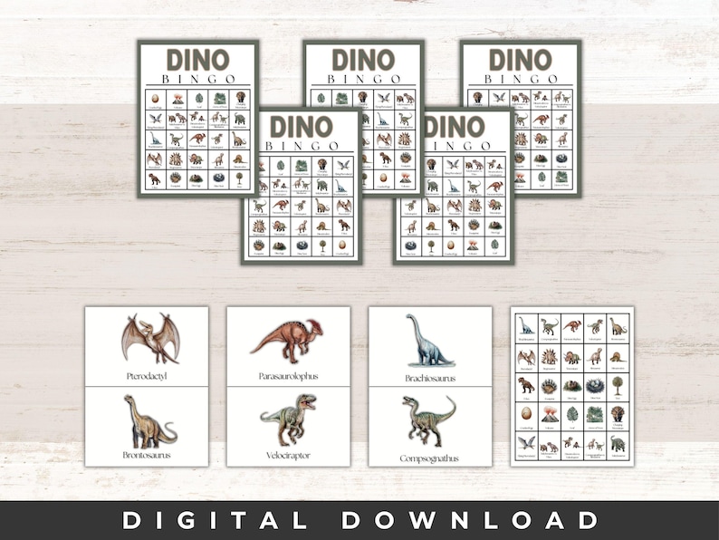 Dinosaur Bingo | Dino | Dinosaur Game | 25 Bingo Cards | Dinosaur ...