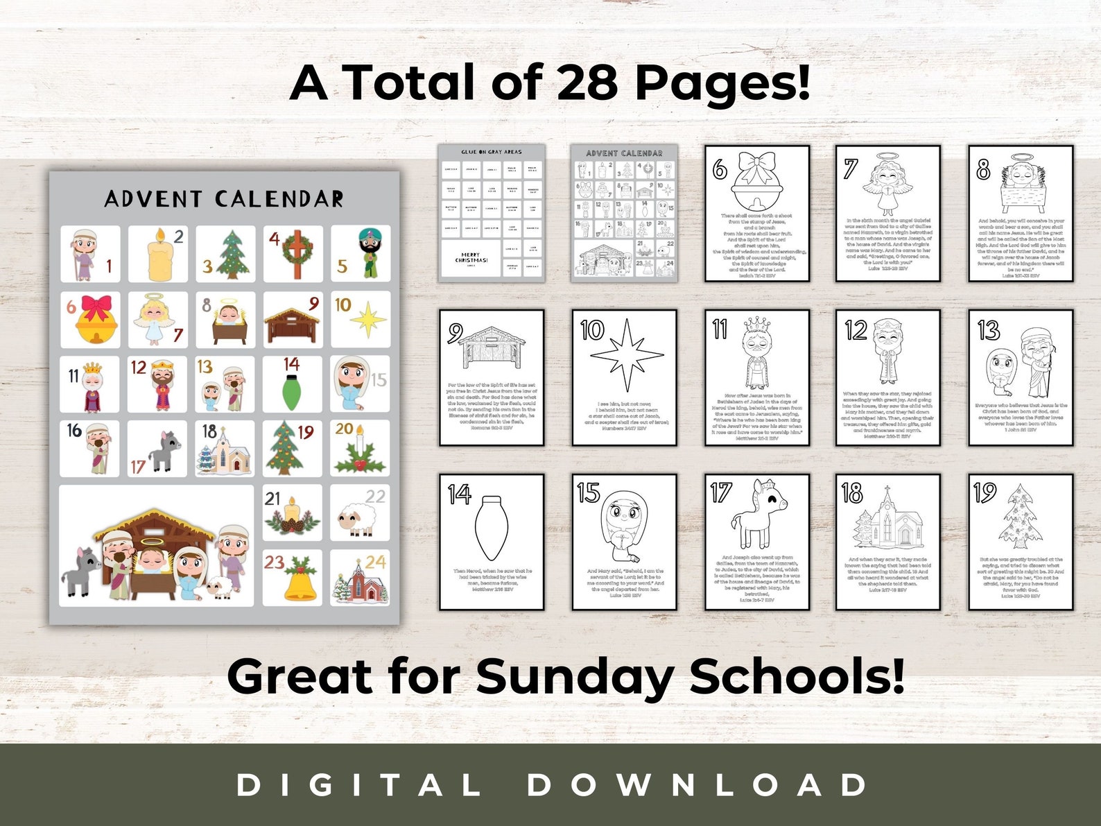 Printable Advent Calendar | Coloring Advent Calendar | Christmas ...