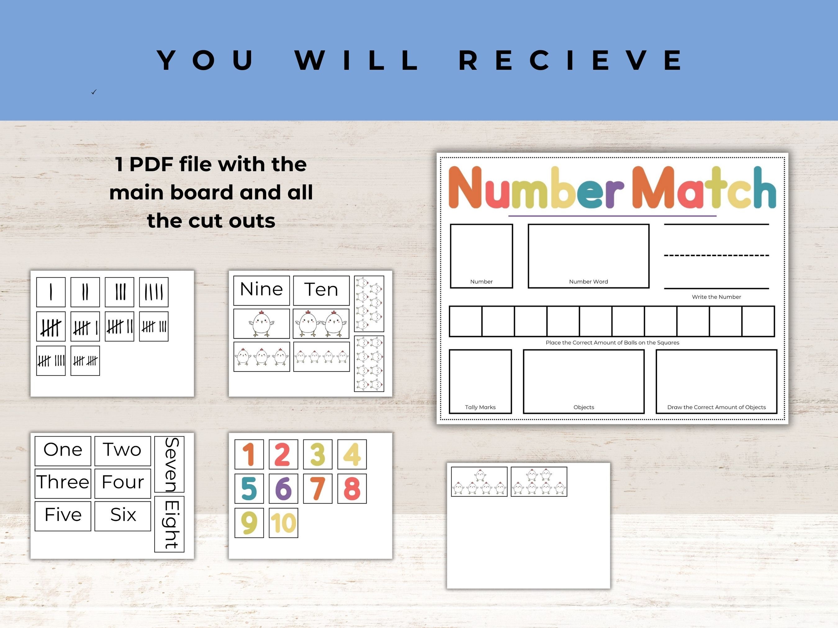 Numbers 1-10 Matching | Number Sense | Counting Activity | Preschool ...