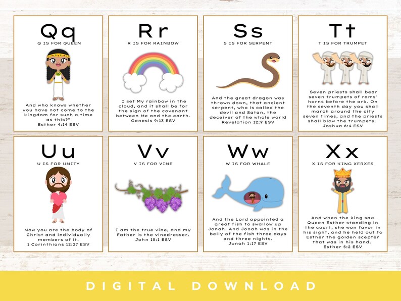 ABC Bible | ABC Scripture Cards | Bible Coloring | ABC Bible Scripture ...