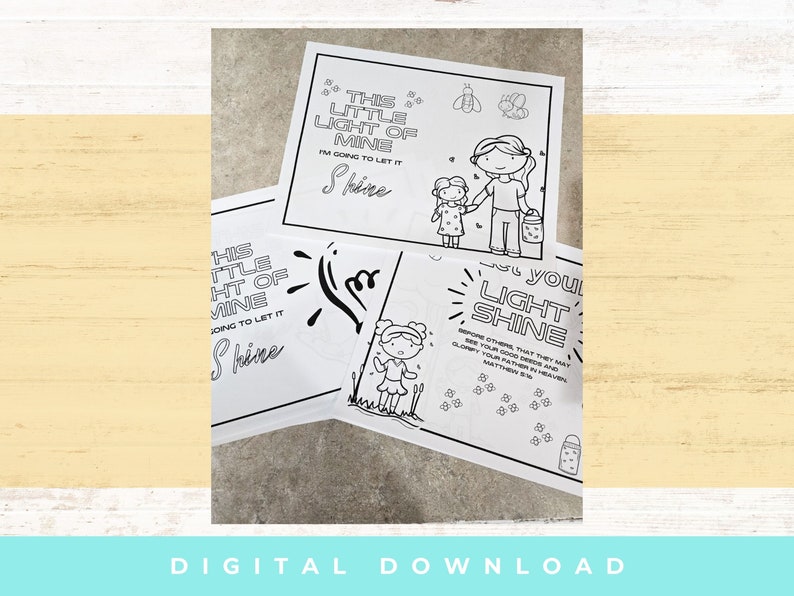Let Your Light Shine Coloring Page | Matthew 5:16 | Sunday School ...