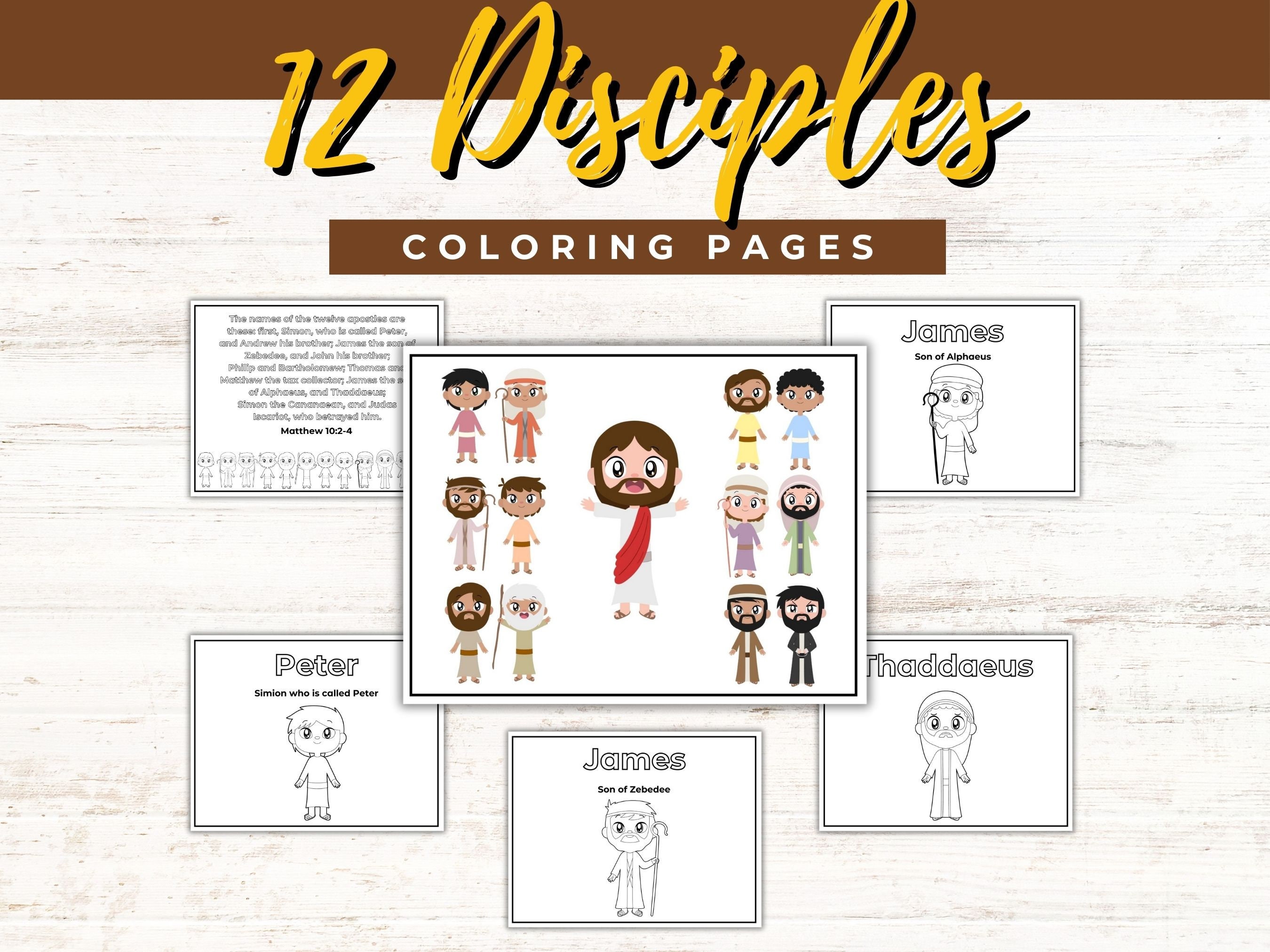 The 12 Disciples Coloring Pages | VBS | Sunday School | Bible Lesson ...