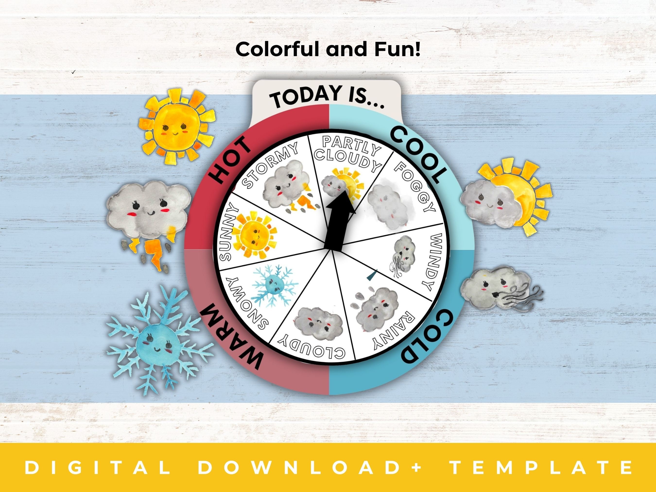Weather Wheel | Printable Weather Wheel | Preschool Weather | Weather ...