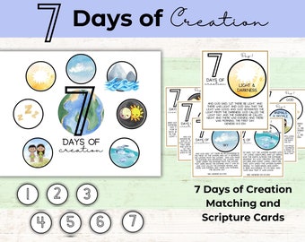 Days of Creation Flash Cards - Etsy