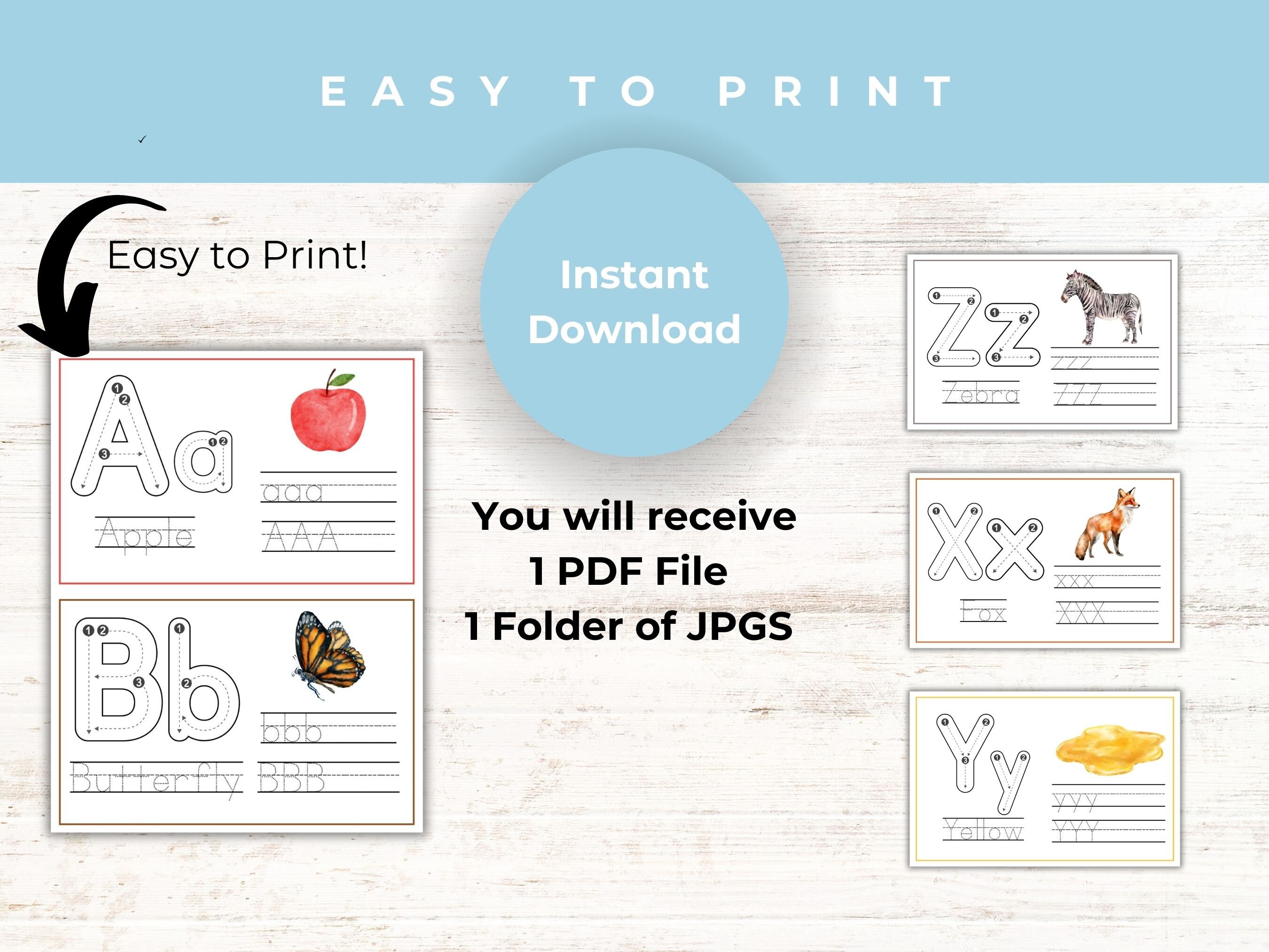 Alphabet Flashcards | ABC Cards | Jumbo Tracing Cards | Play Dough Mats ...