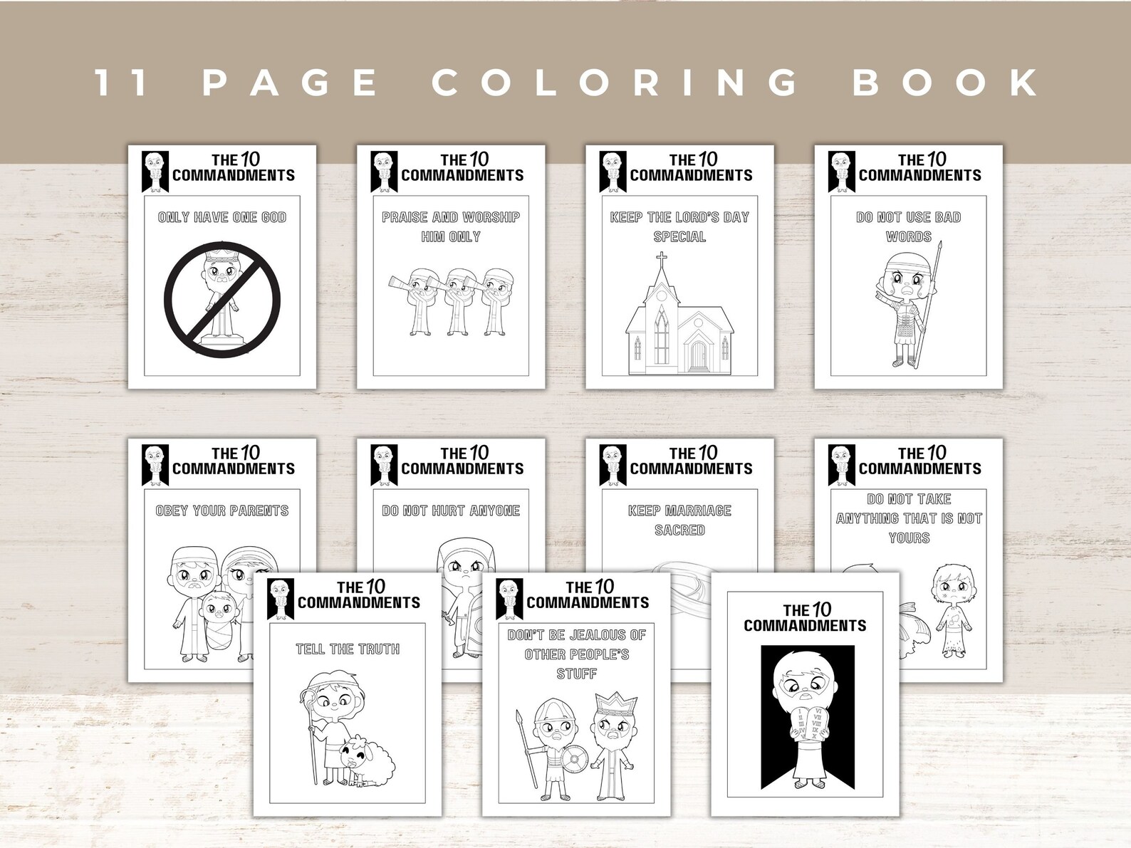 10 Commandments Coloring Pages | Bible Activities |sunday School Craft ...