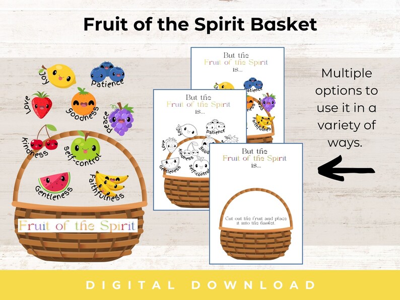 Fruit of the Spirit Printables: Kids Activities, Coloring Pages (PDF ...