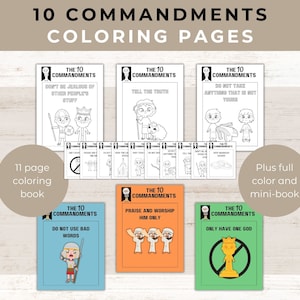 10 Commandments Coloring Pages | Bible Activities |sunday School Craft ...