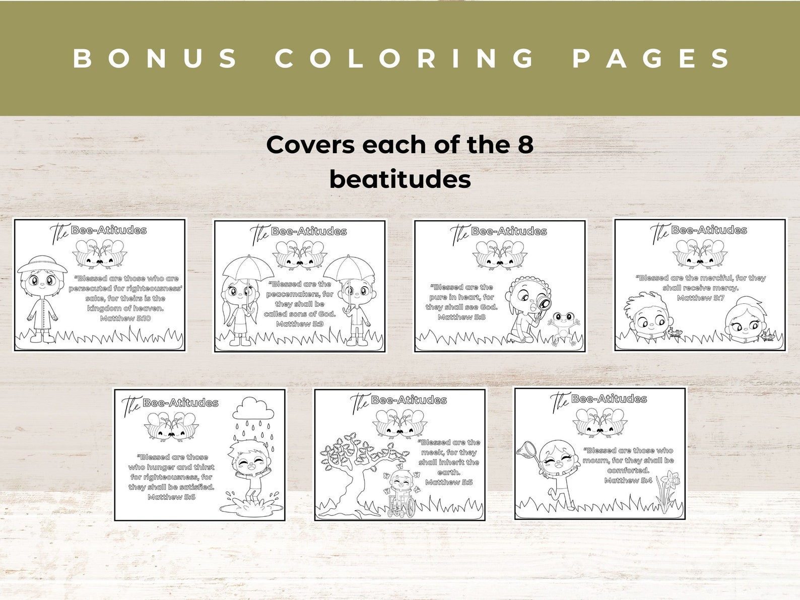 Beatitudes Kids Activity | Coloring Pages | Printable Bible Verse Game ...