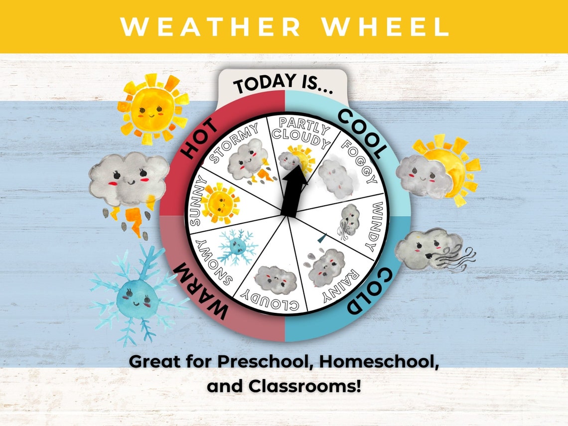 Weather Wheel | Printable Weather Wheel | Preschool Weather | Weather ...