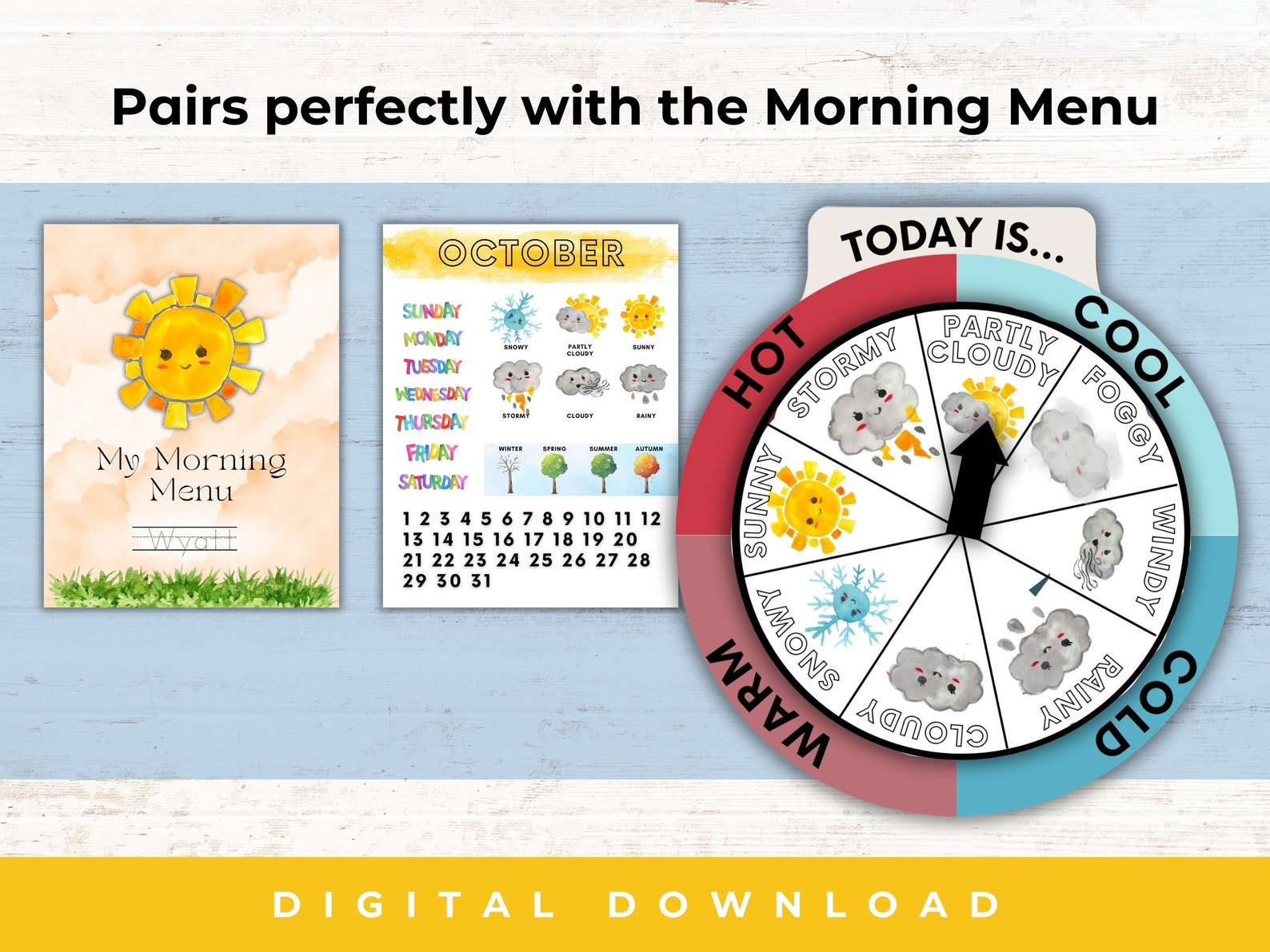Weather Wheel | Printable Weather Wheel | Preschool Weather | Weather ...