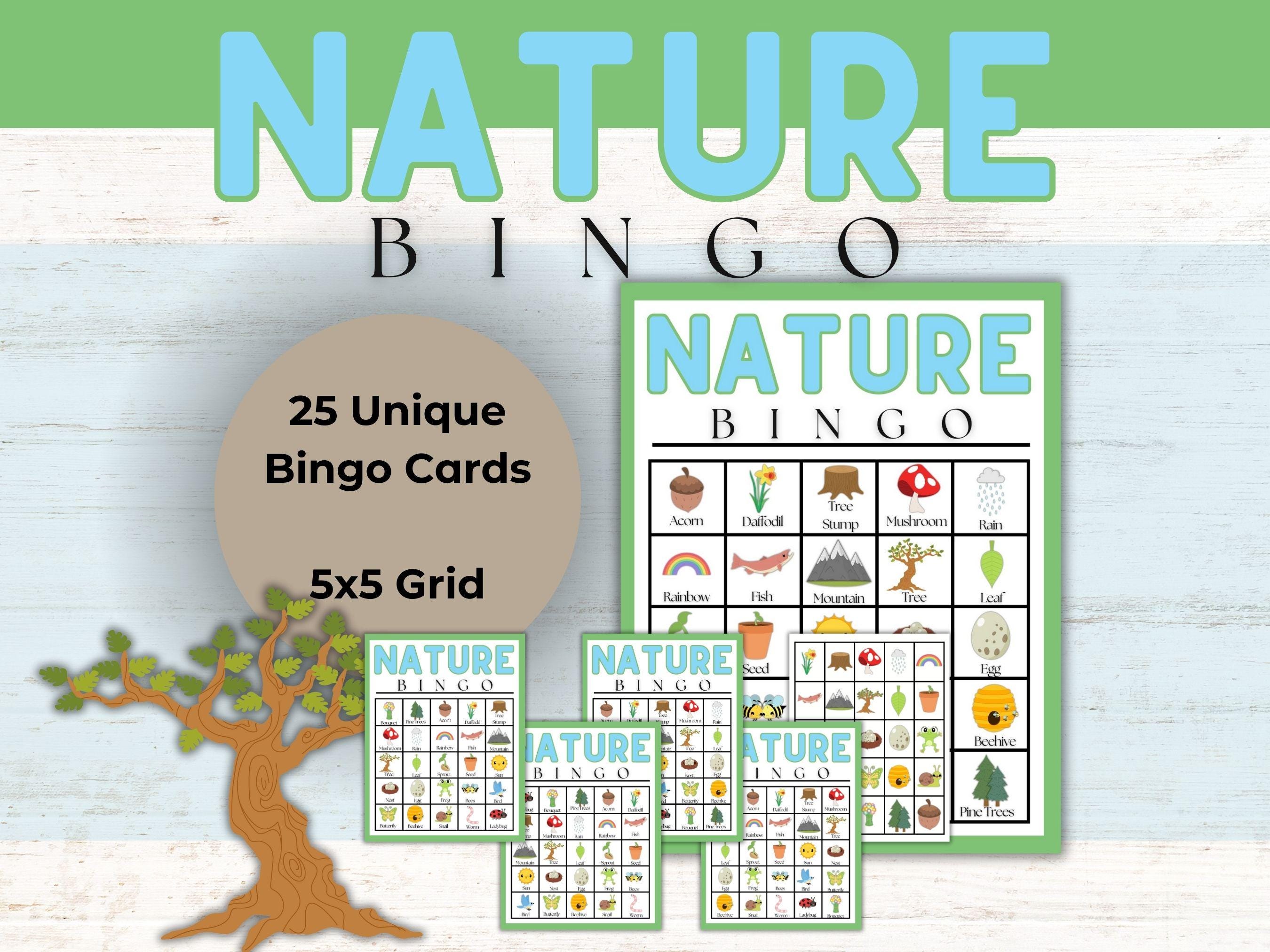 Nature Bingo Printable Nature Study Backyard Scavenger Hunt Outdoor Kid ...
