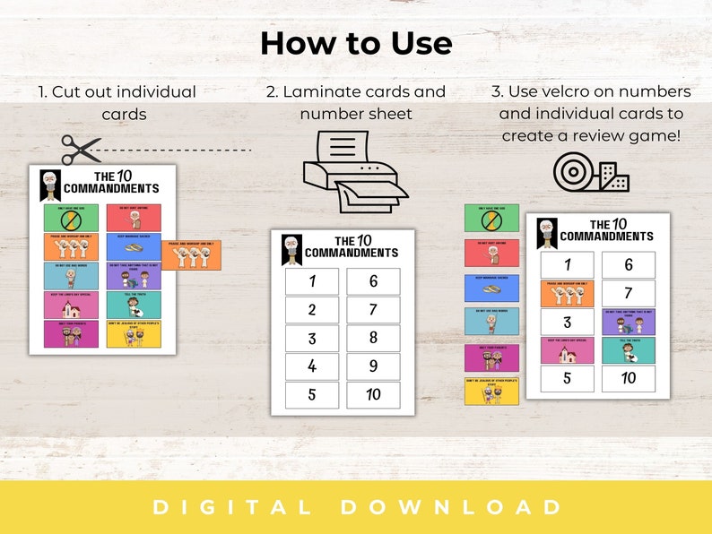 10 Commandments Printable | Bible Printable | 10 Commandments Coloring ...