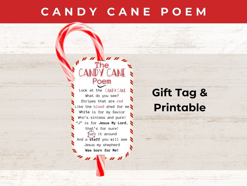 Candy Cane Poem | Candy Cane Tag | Candy Cane Gift | Candy Cane ...