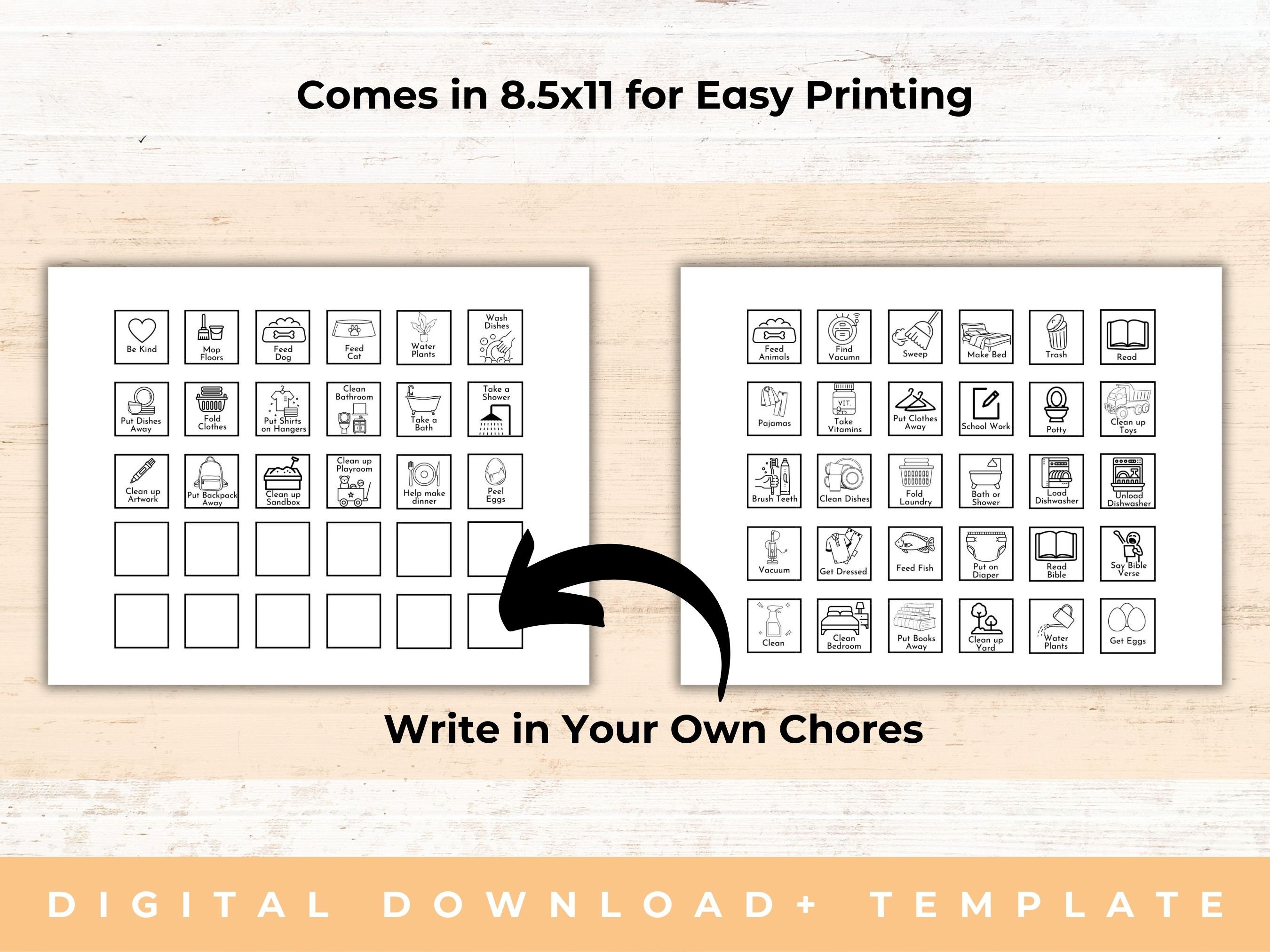 Chore Chart for Children | Preschool Chore Chart | Responsibilities ...