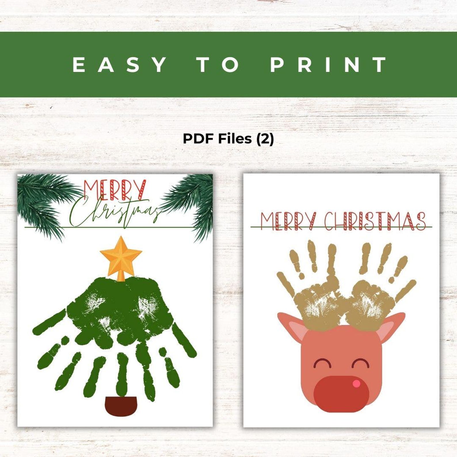 Christmas Handprint Art: Kids' Crafts, Keepsake Gift (PDF Download) - Etsy
