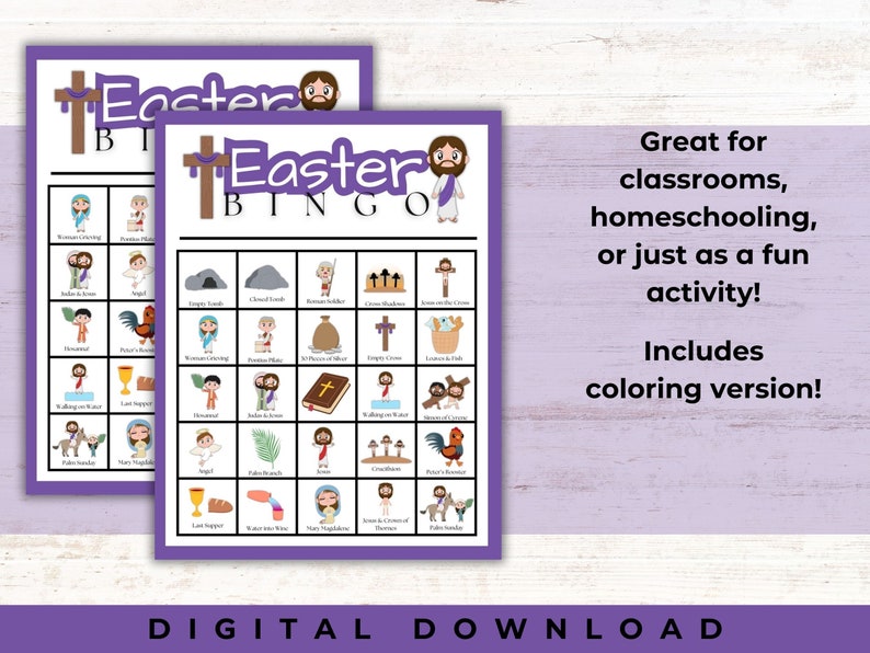 Easter Bingo | Easter Printable Bingo | Religious Easter Bingo ...