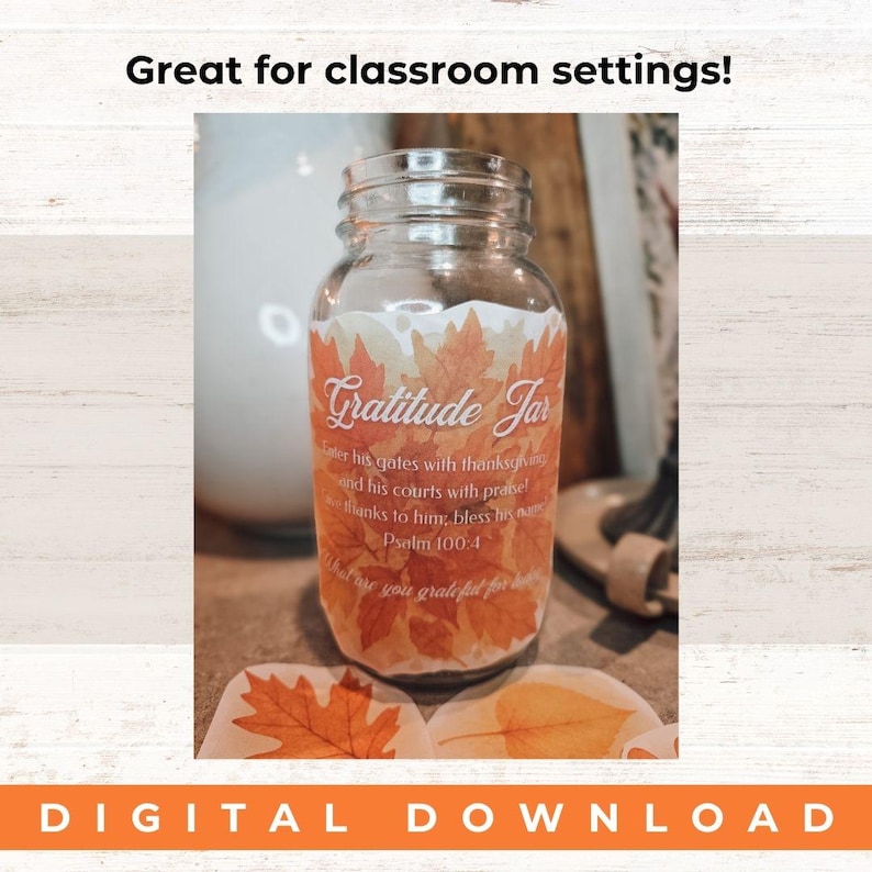 Gratitude Jar Printable PDF - Thanksgiving Activity - Etsy
