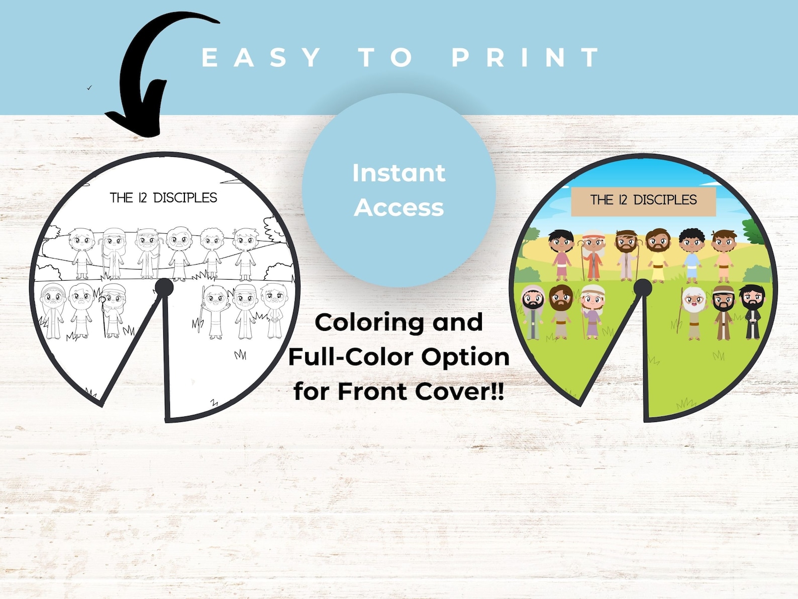The 12 Disciples Coloring Spinner Wheel | Kids Bible Lesson| Sunday ...