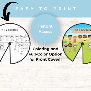 The 12 Disciples Coloring Spinner Wheel | Kids Bible Lesson| Sunday ...