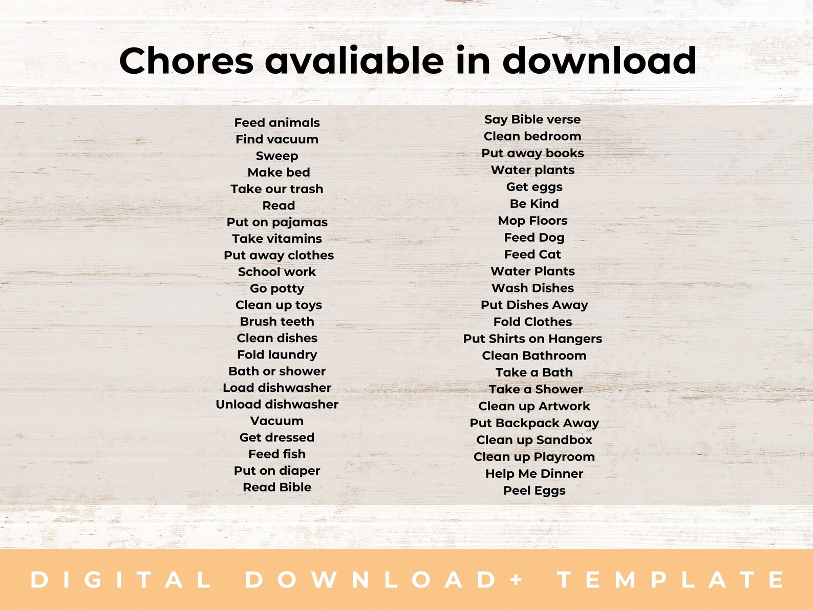 Chore Chart for Children | Preschool Chore Chart | Responsibilities ...