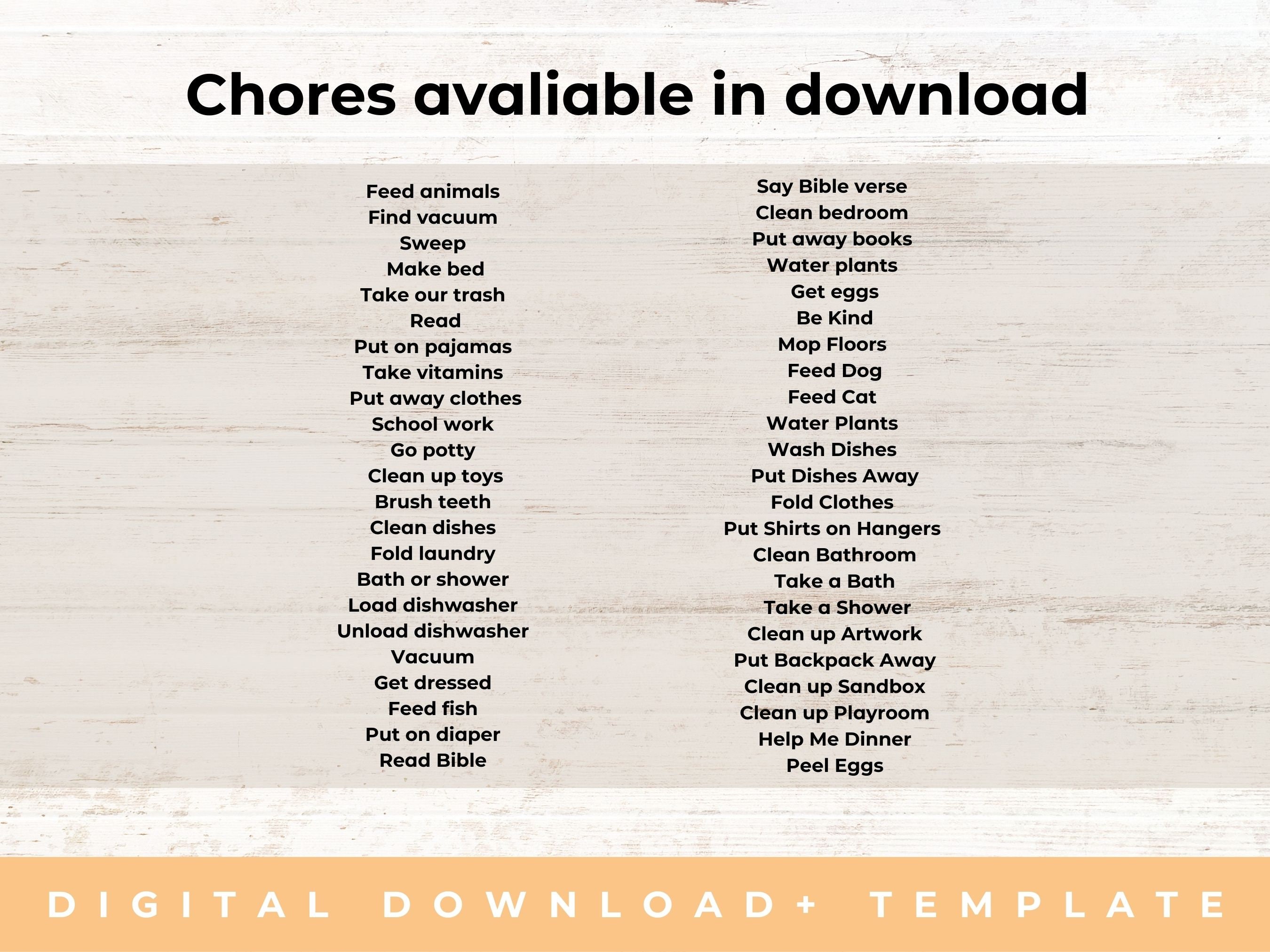 Chore Chart for Children | Preschool Chore Chart | Responsibilities ...