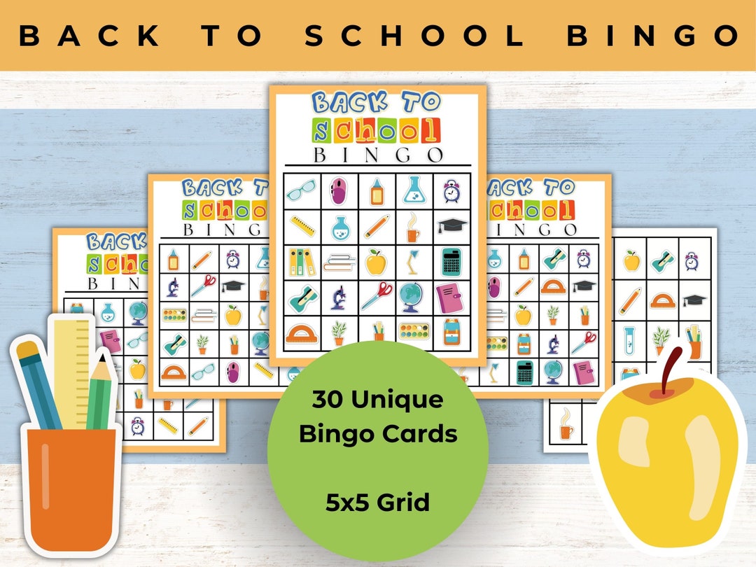 Back to School Bingo | Classroom Bingo Printable | - Etsy