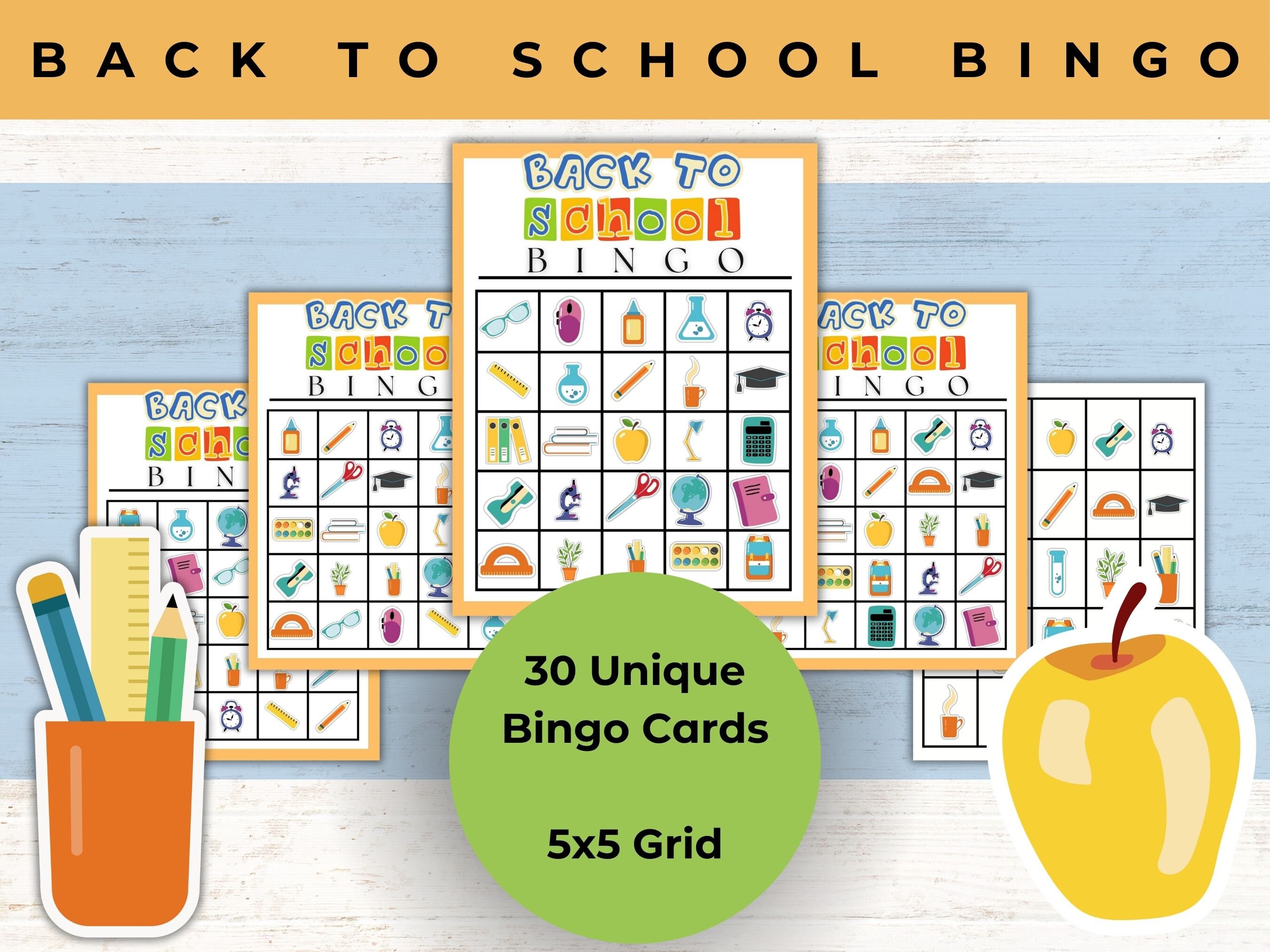 Back to School Bingo | Classroom Bingo Printable | - Etsy