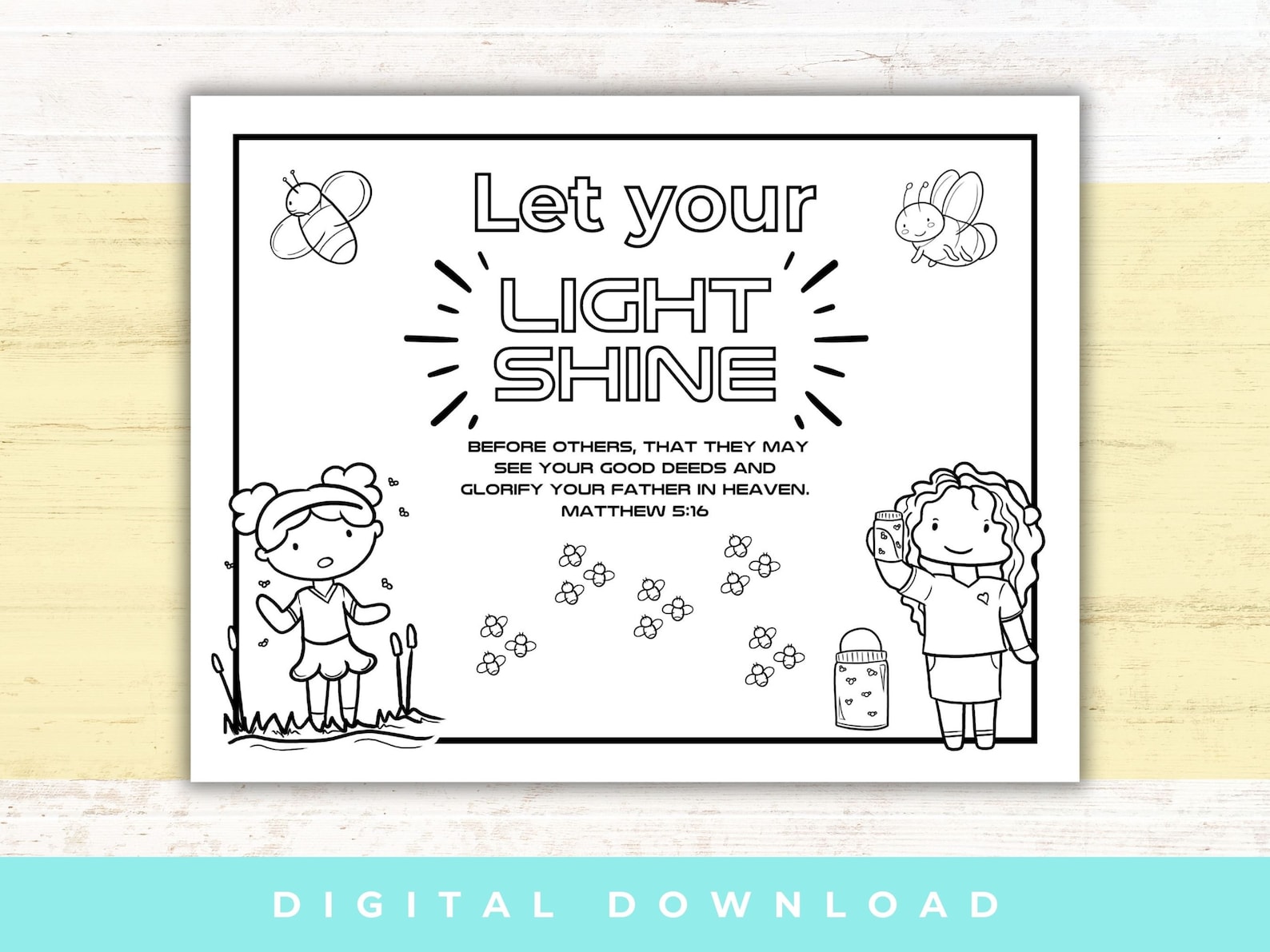 Let Your Light Shine Coloring Page | Matthew 5:16 | Sunday School ...