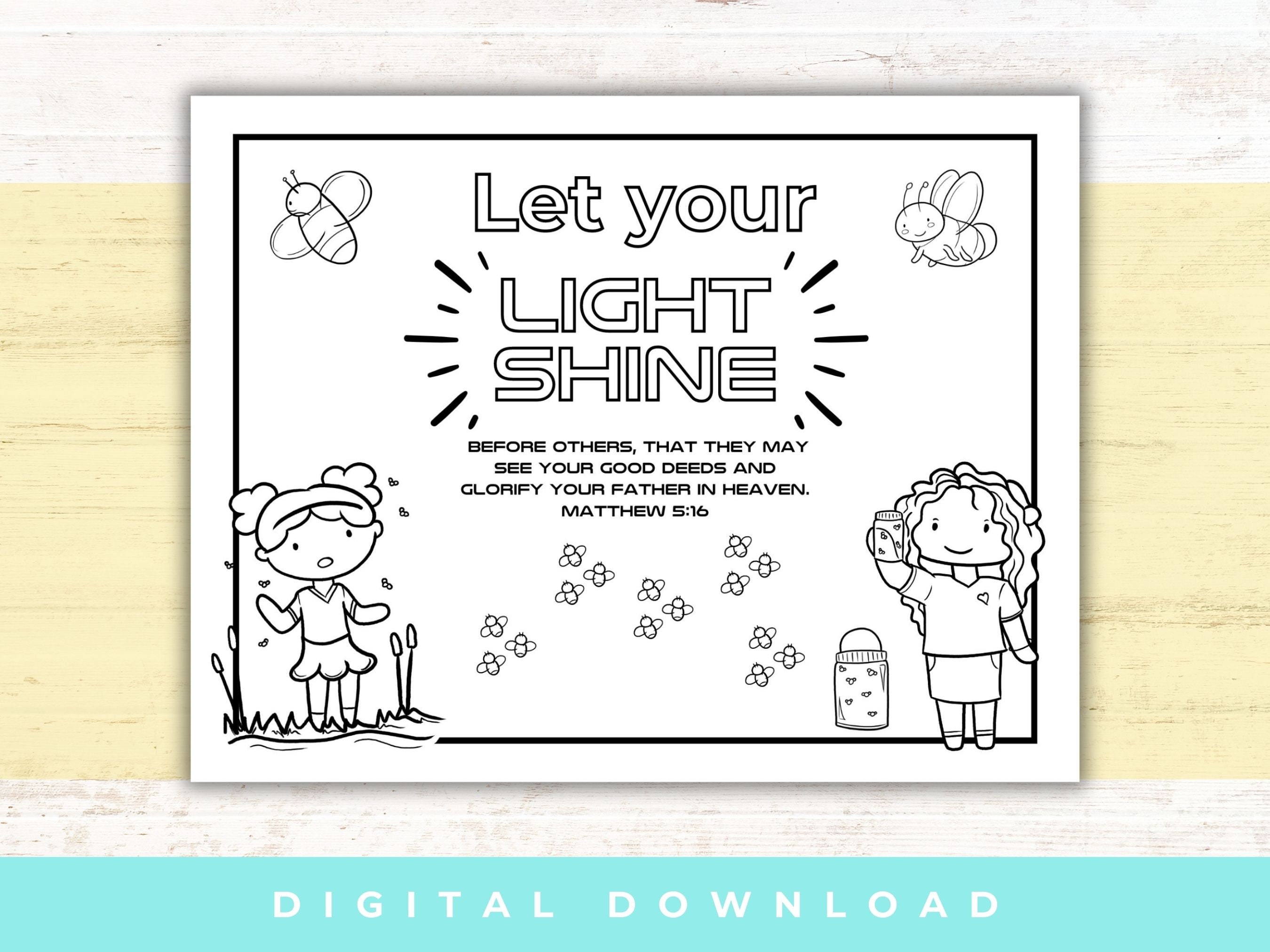 Let Your Light Shine Coloring Page | Matthew 5:16 | Sunday School ...