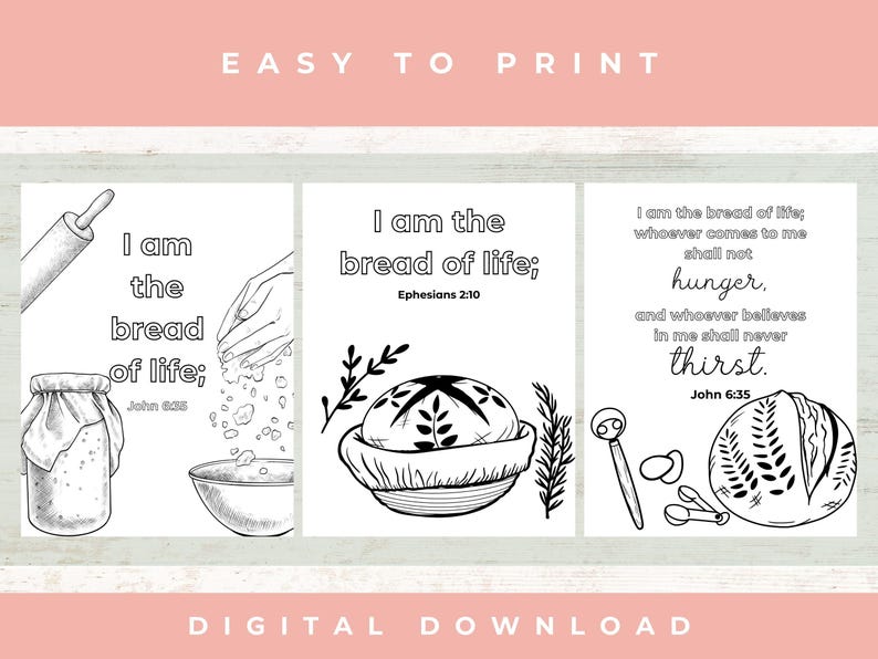 Bread of Life Coloring Page: Bible Sunday School (PDF) - Etsy
