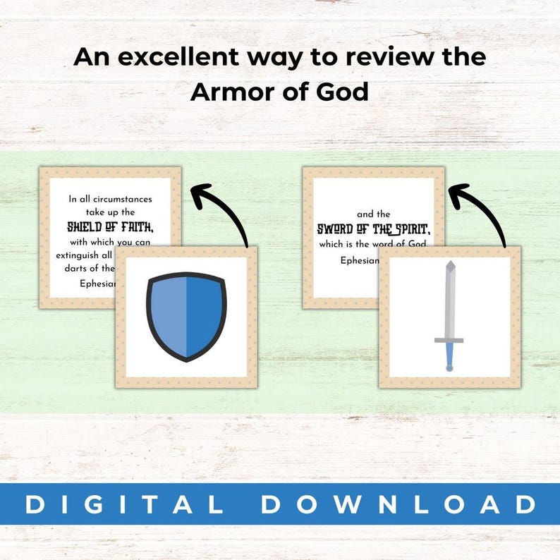 Armor of God Cards: Bible Lesson Activity (printable) - Etsy
