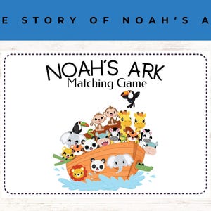 Noah's Ark Matching Game: Printable Coloring Activity (PDF) - Etsy ...