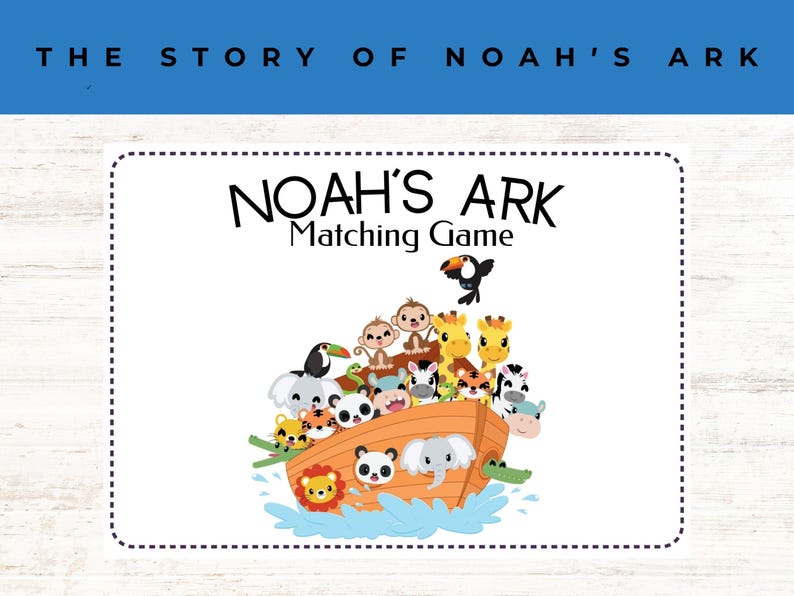 Noah's Ark Matching Game: Printable Coloring Activity (PDF) - Etsy ...