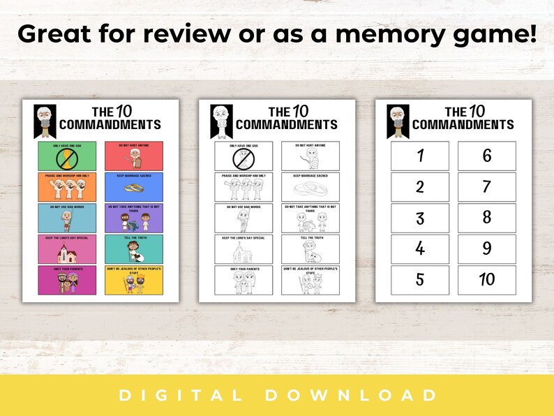 10 Commandments Printable | Bible Printable | 10 Commandments Coloring ...
