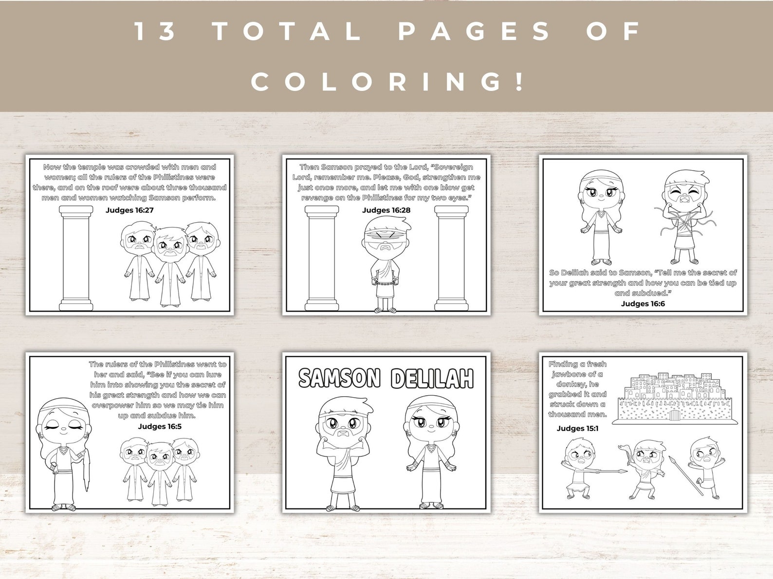 Samson and Delilah | Coloring Pages | Samson Craft | Bible Story Crafts ...