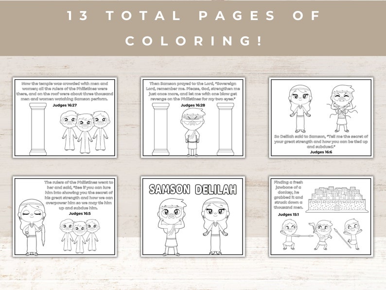 Samson and Delilah | Coloring Pages | Samson Craft | Bible Story Crafts ...