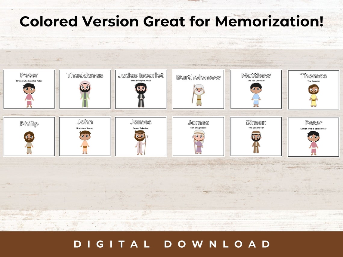 The 12 Disciples Coloring Pages | VBS | Sunday School | Bible Lesson ...