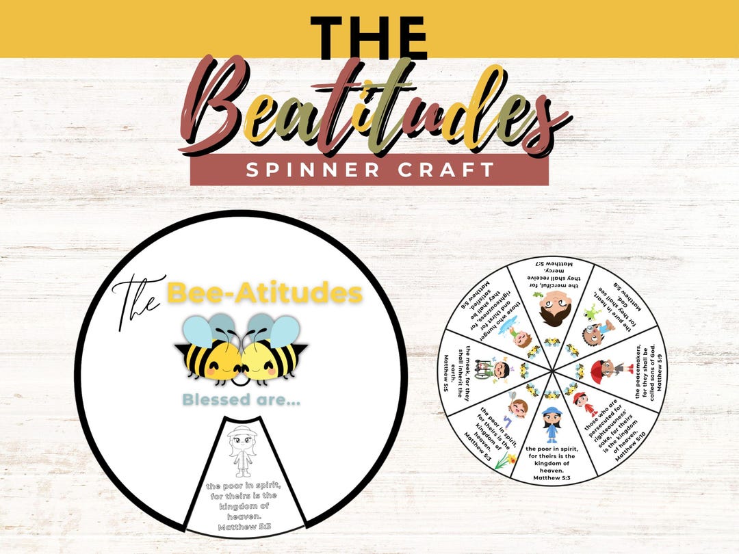 Beatitudes Coloring Wheel | Spinner Craft | Printable Bible Verse ...