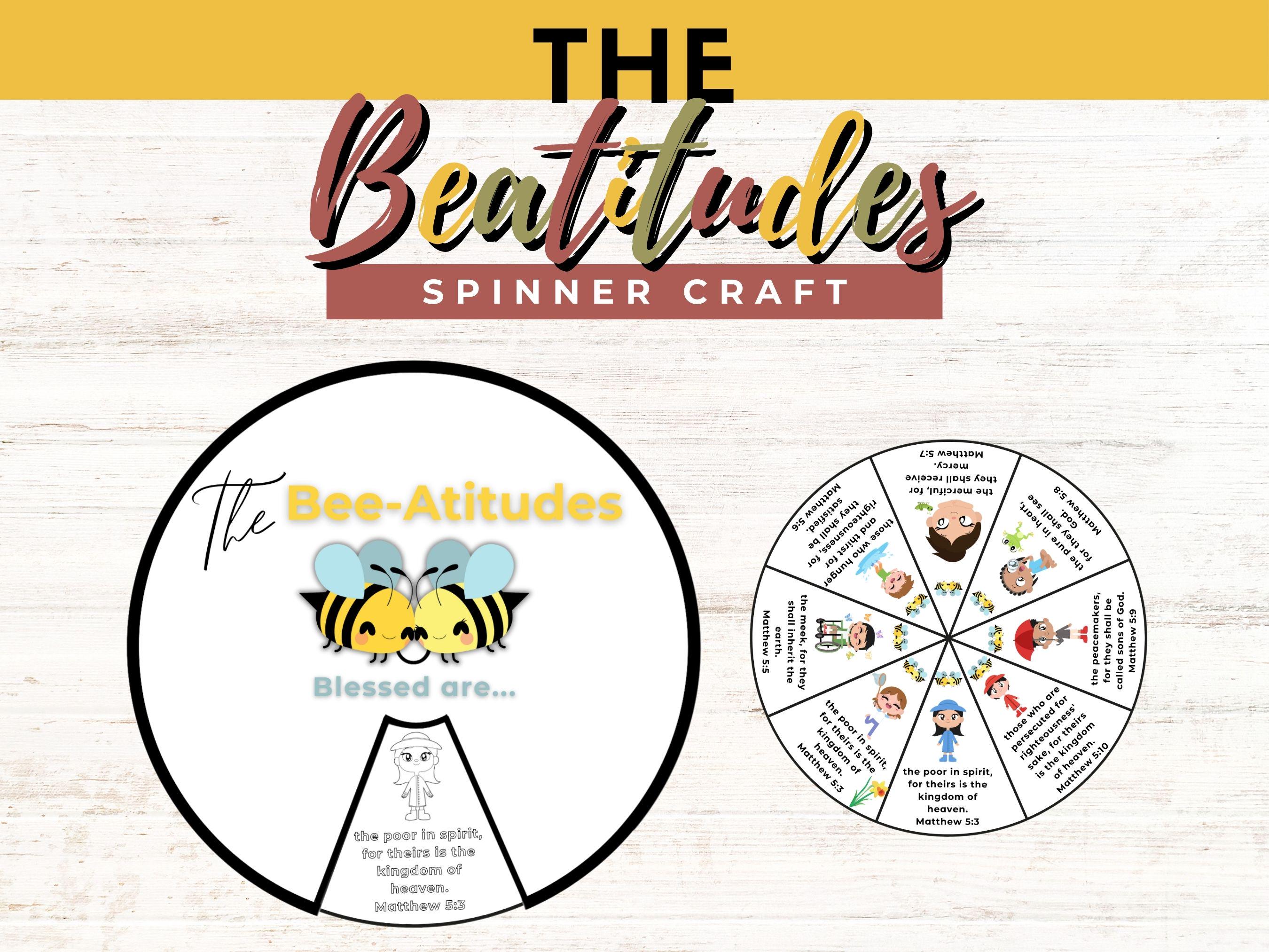Beatitudes Coloring Wheel | Spinner Craft | Printable Bible Verse ...