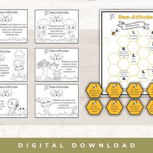 Beatitudes Kids Activity | Coloring Pages | Printable Bible Verse Game ...