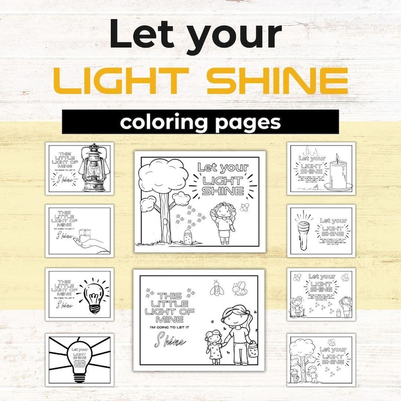 Let Your Light Shine Coloring Page | Matthew 5:16 | Sunday School ...