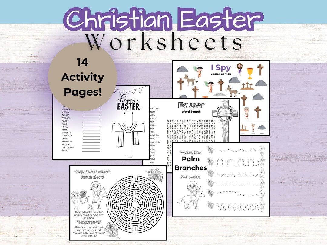 Christian Easter Activity Pack: Bible Story Worksheets (digital ...