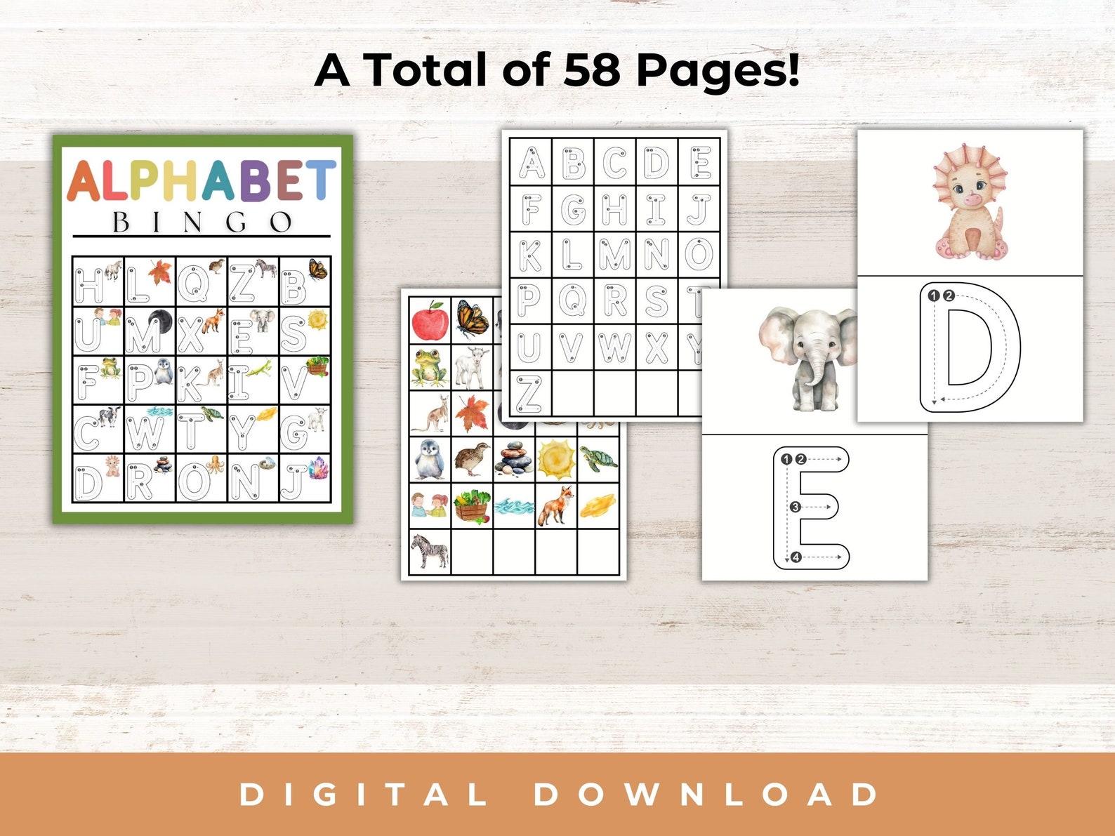 Alphabet Bingo | Picture Alphabet Bingo | Preschool Game | ABC ...